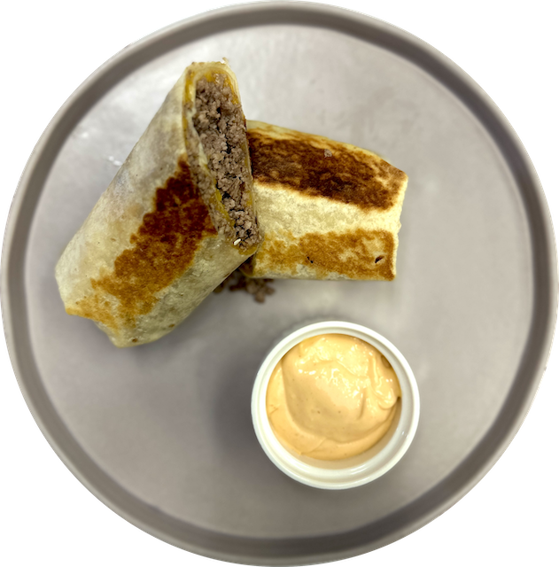 ground beef wrap, beef and cheese burrito, toasted burrito, cheddar ...